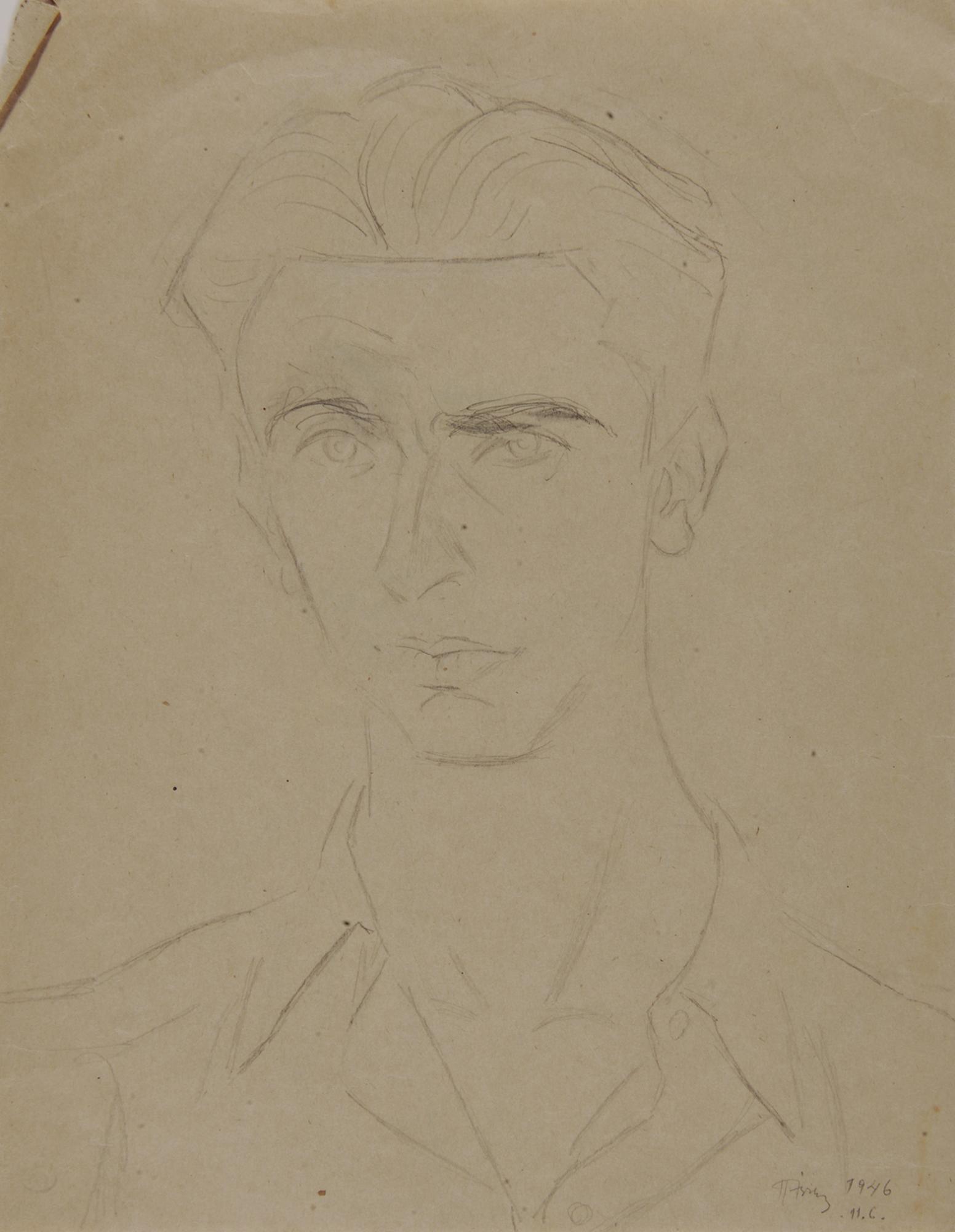 a. Portrait of Yannis Migadis b. Self-portrait - National Gallery