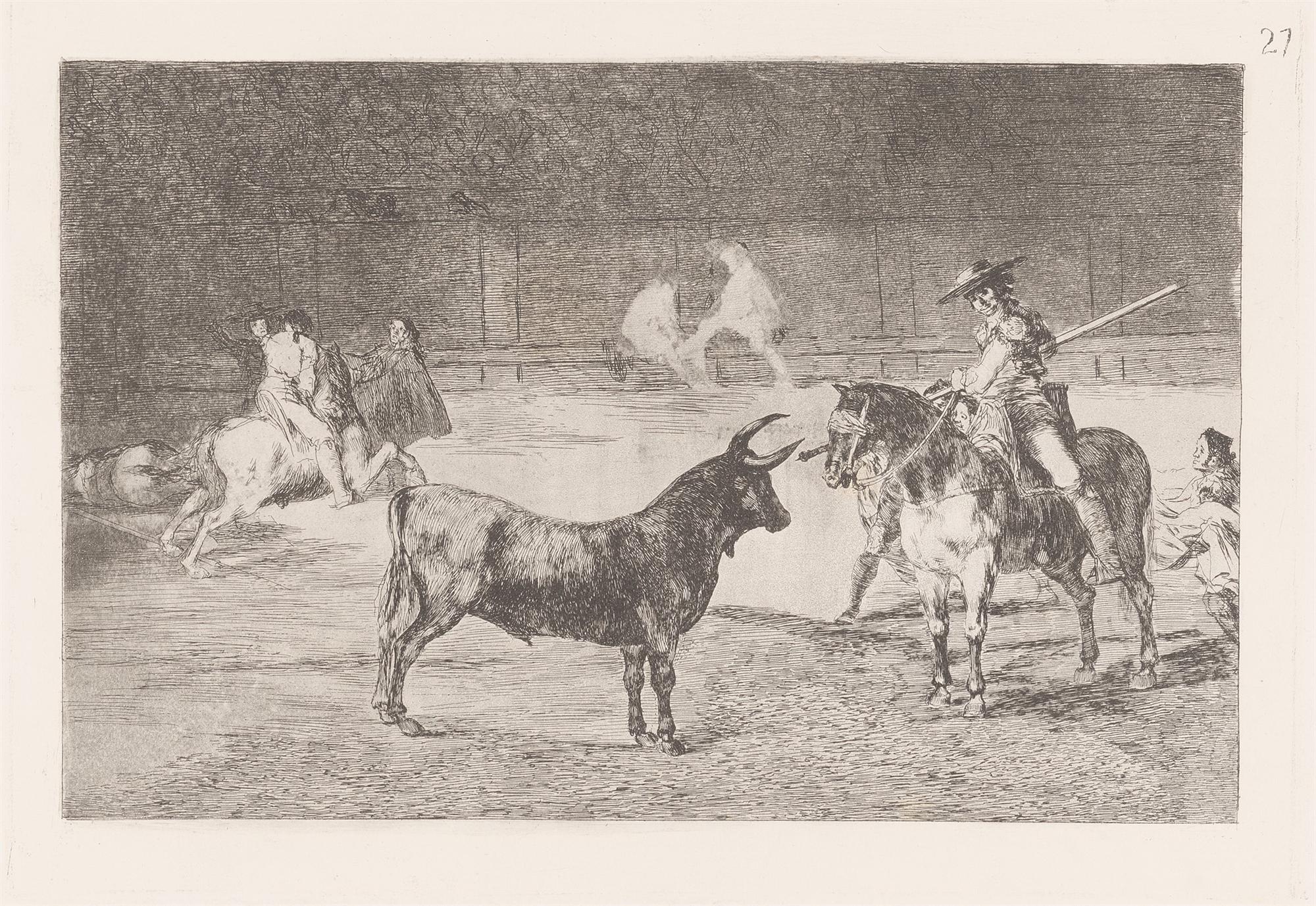 The celebrated picador, Fernando del Toro, draws the fierce beast on ...