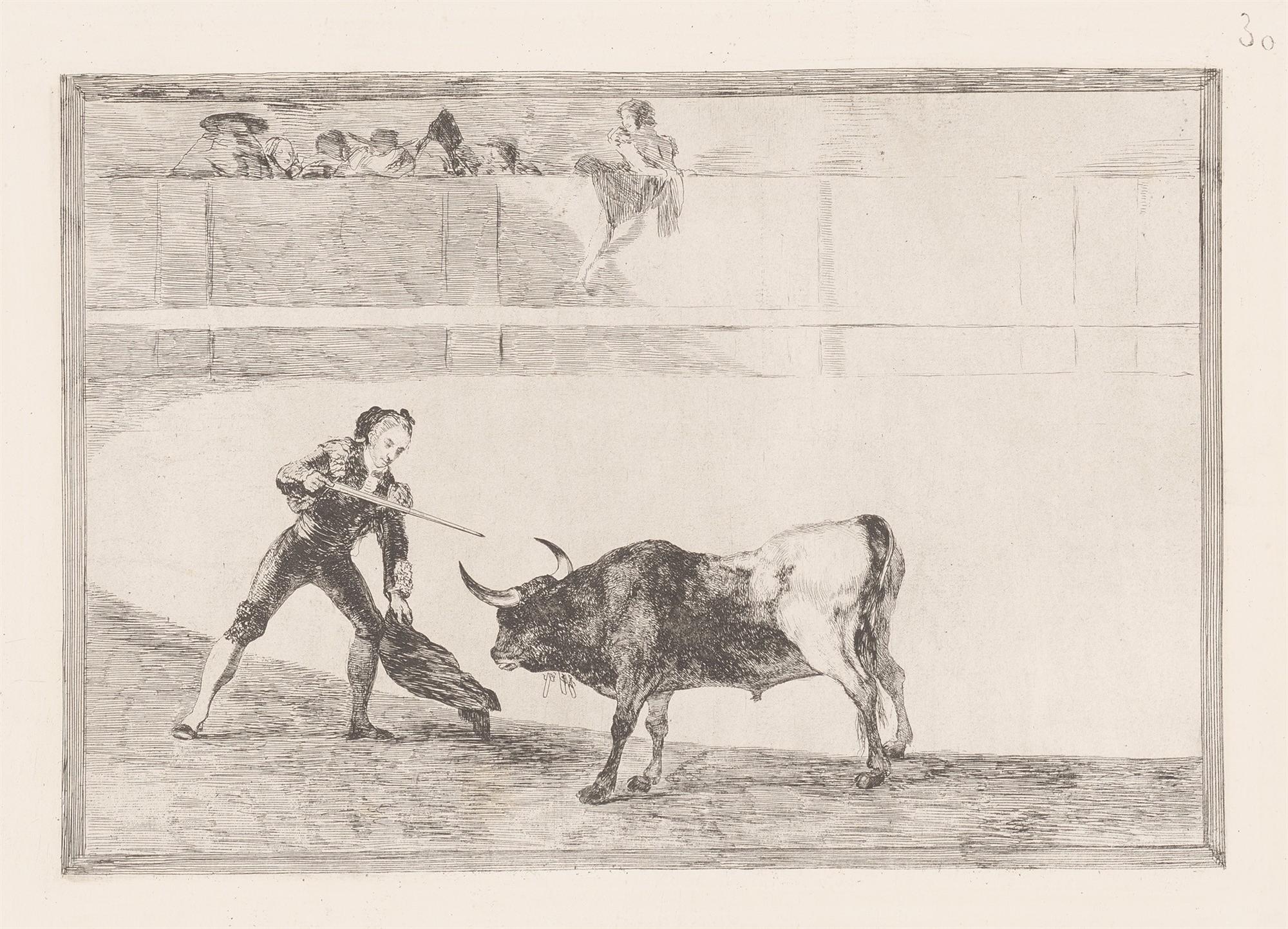 Pedro Romero killing the halted bull. (Pedro Romero matando a toro ...