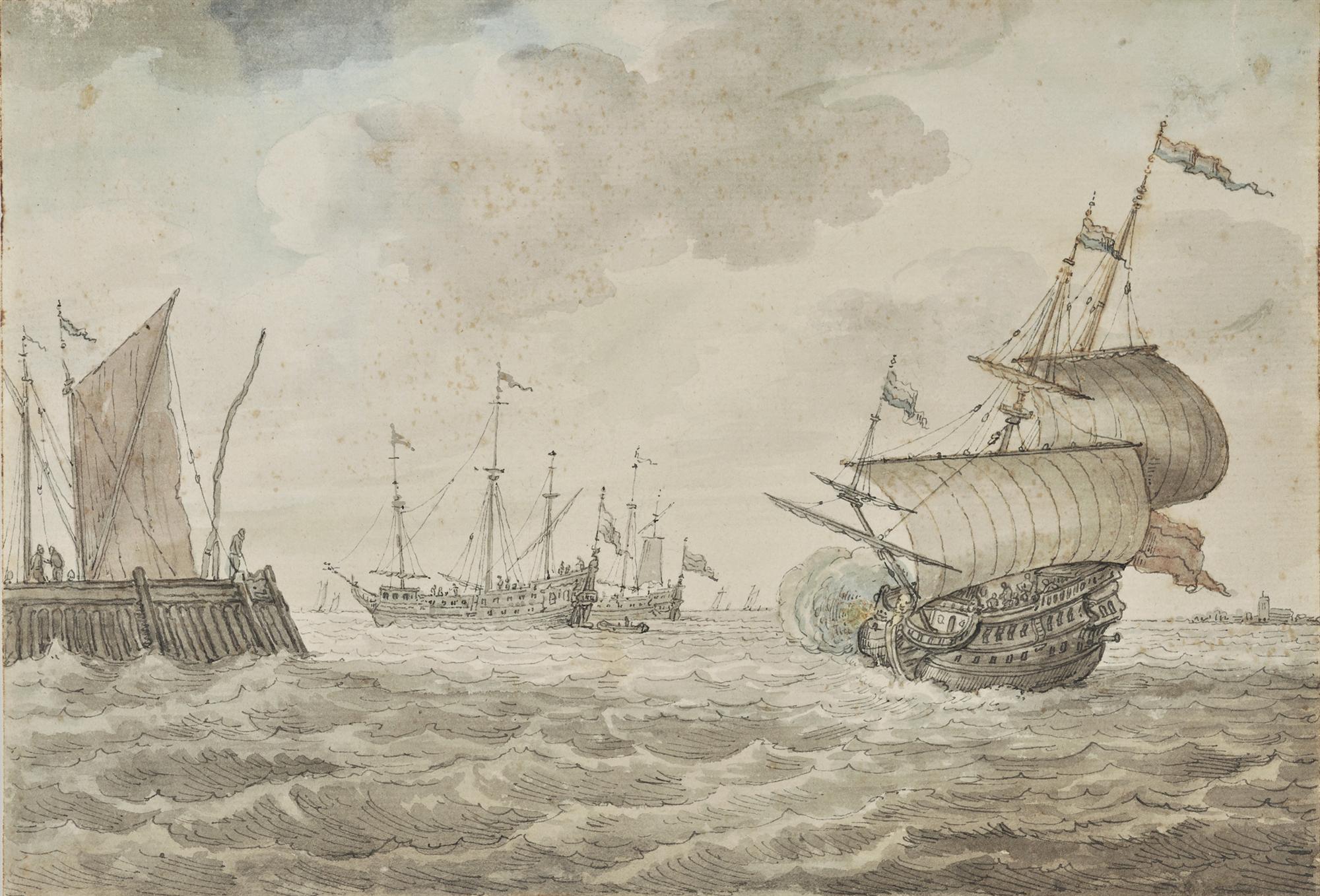 Warships in Sea Battle - National Gallery