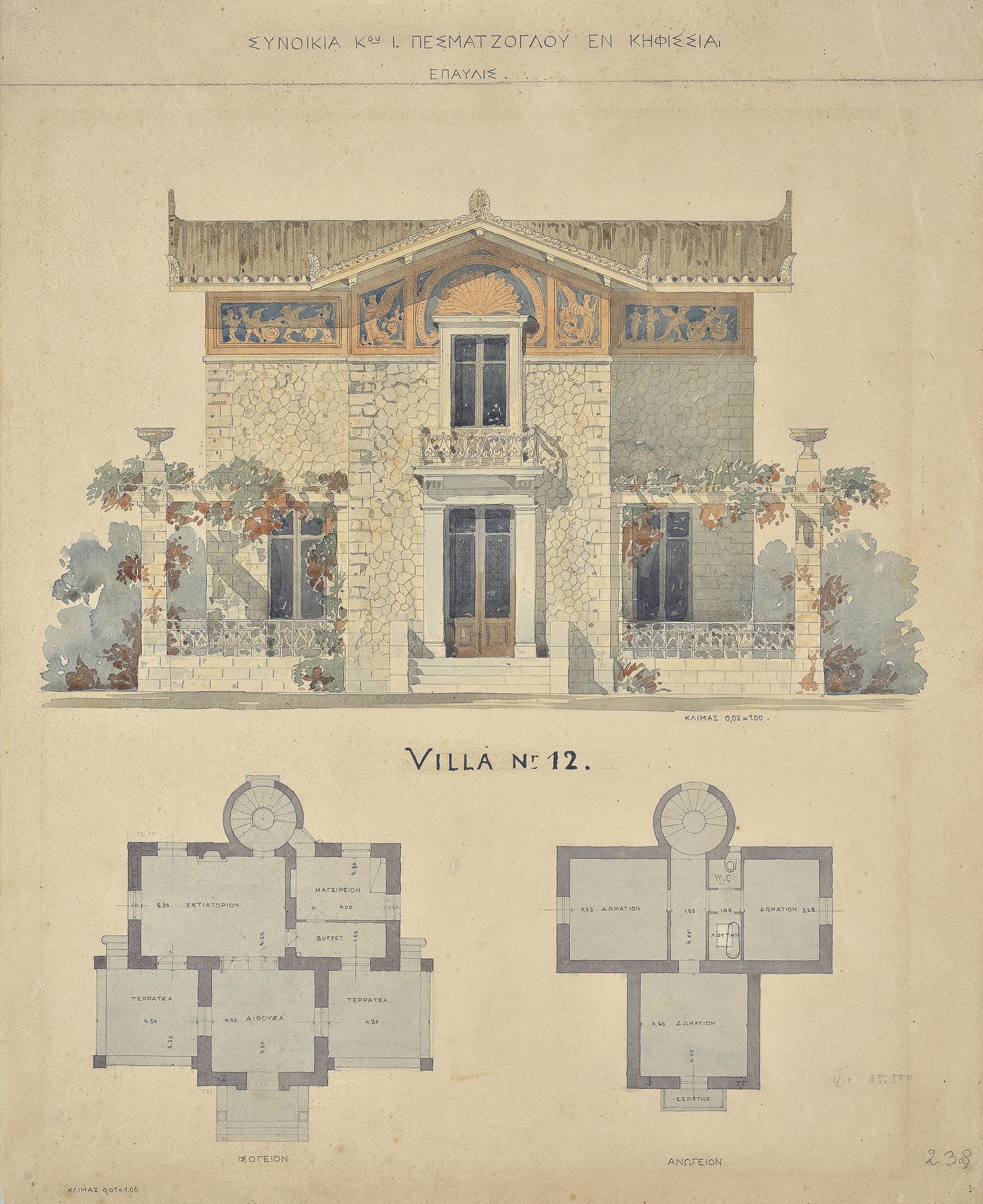 Villa in ‘Hellenic-Swiss’ Style in the I.Y. Pesmazoglou ‘Egyptian ...