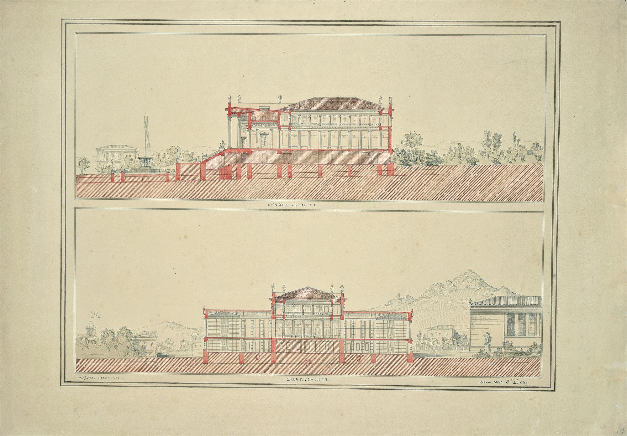 Vallianios [National] Library as Proposed by Ziller [2nd Version, Not ...