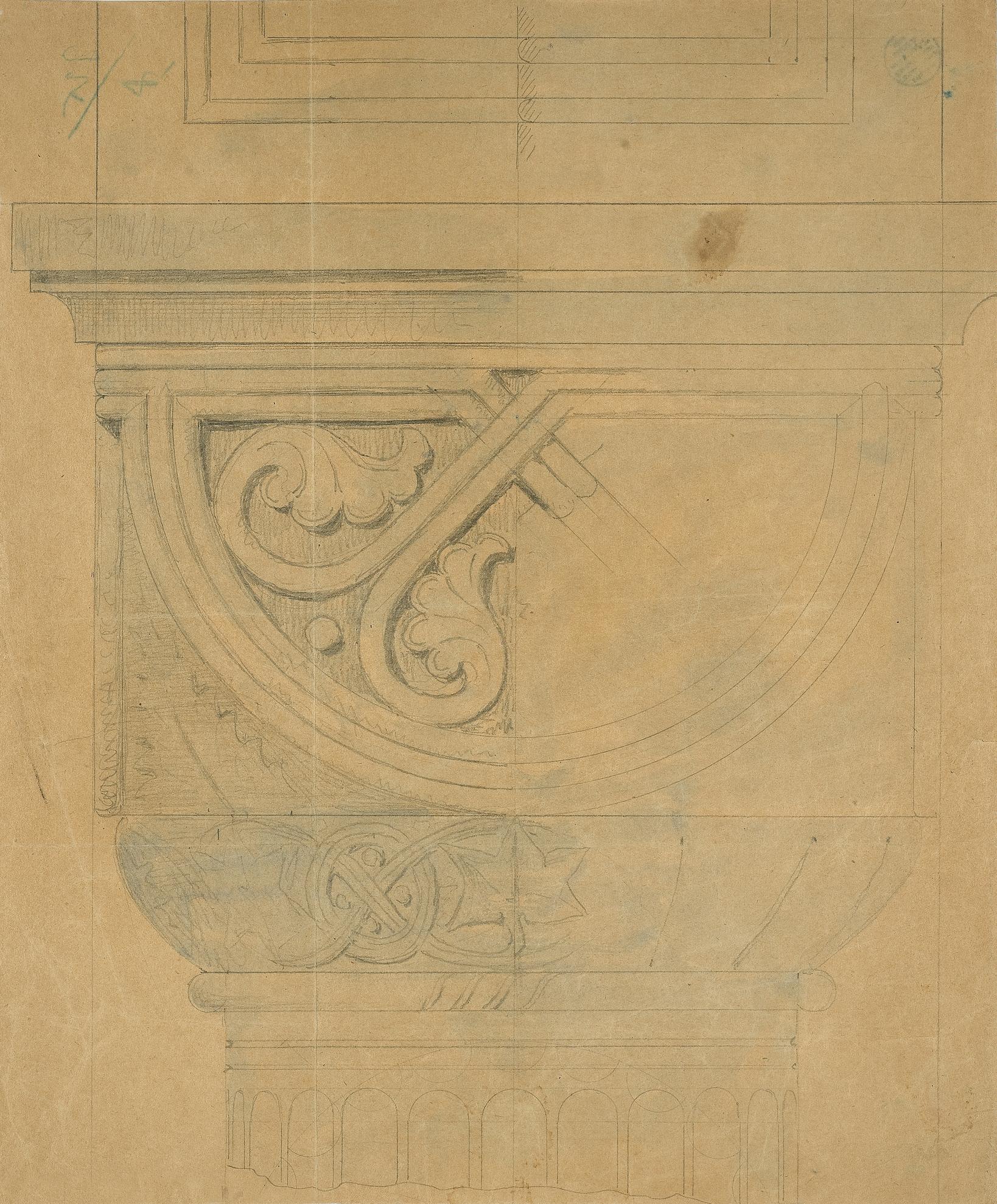 Column of Hagios Loukas in Patission Street with Capital in Neo-Roman ...