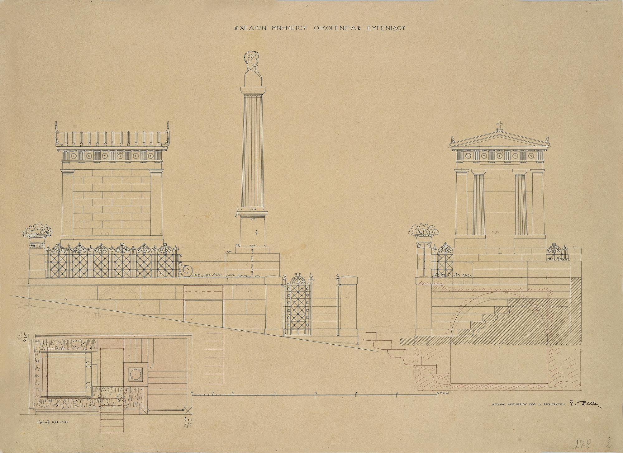 Funerary Monument of the Efstathios Evgenidis in the First Cemetery of ...