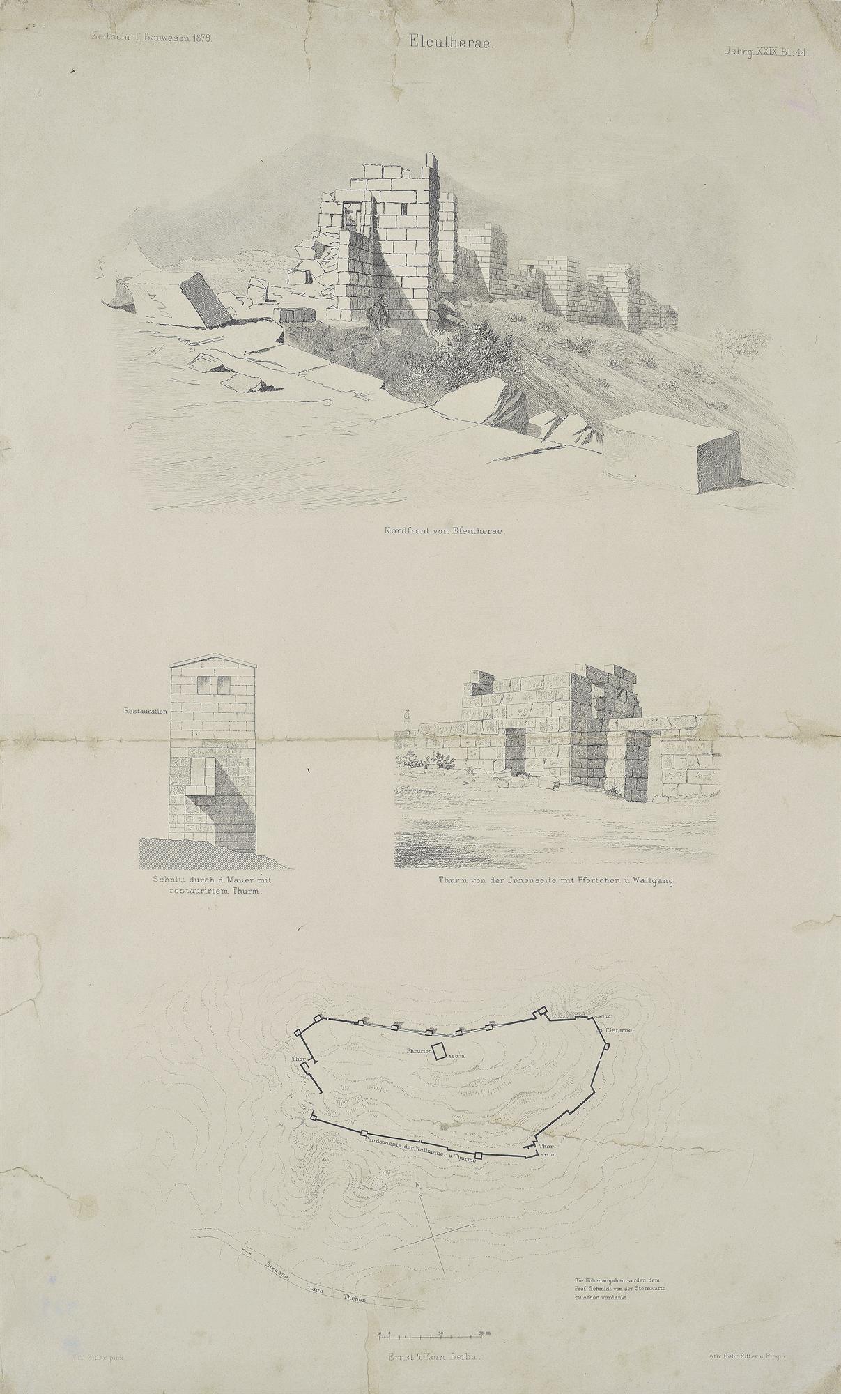 Fortress Eleftherai [pt. Kriekouki], Lithographic Reproduction of ...